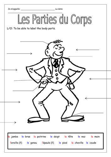 FRENCH - J'ai mal ... et Je suis malade - Worksheets | Teaching Resources