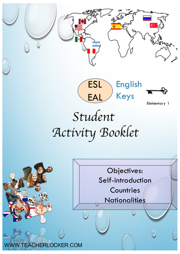 ESL/EAL self-introduction, countries and nationalities Unit1/Lesson1 ...