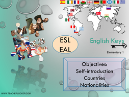 ESL/EAL self-introduction, countries and nationalities Unit1/Lesson1 ...