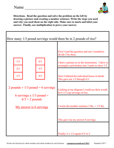 Divide Fractions Workbook - 5.NF.7 | Teaching Resources