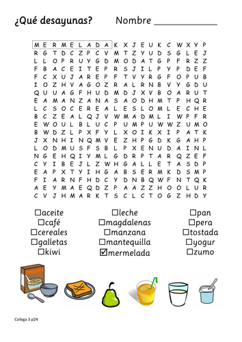 Breakfast foods in Spanish - el desayuno español by lindsayrawnsley ...