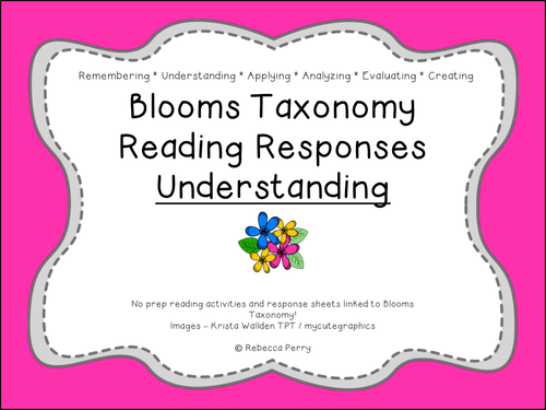Blooms Taxonomy Reading Responses – 12 NO PREP activities for ...