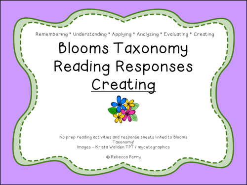 Blooms Taxonomy Reading Responses – 12 NO PREP activities for creating ...