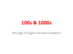 100s & 1000s in German | Teaching Resources