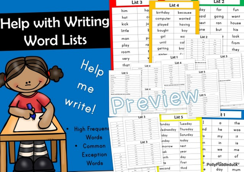 Word Lists: Help with Writing | Teaching Resources