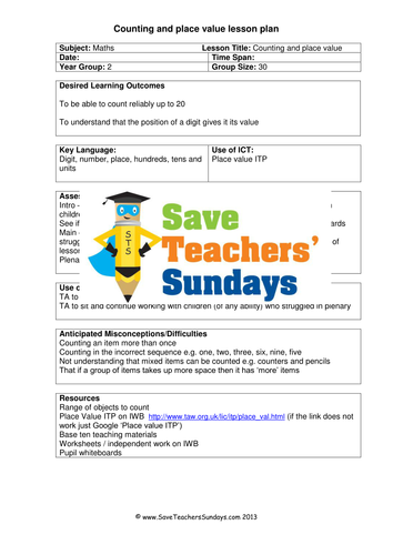 Place Value KS1 Worksheets, Lesson plans and Activities by ...