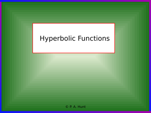 Hyperbolic Functions (A-Level Further Maths) | Teaching Resources