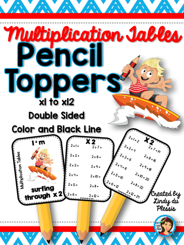 Mutiplication Pencil Toppers | Teaching Resources