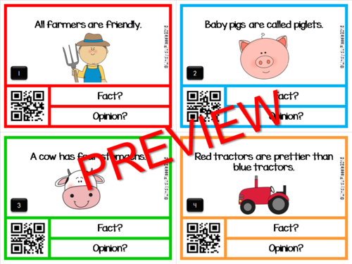 Fact or Opinion Task Cards | Teaching Resources