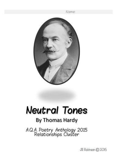 AQA Poetry Anthology - Neutral Tones - Activity Pack | Teaching Resources
