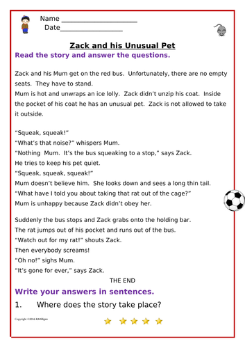 Reading Comprehension, Text, Sentence /Word/Grammar & Presentations ...