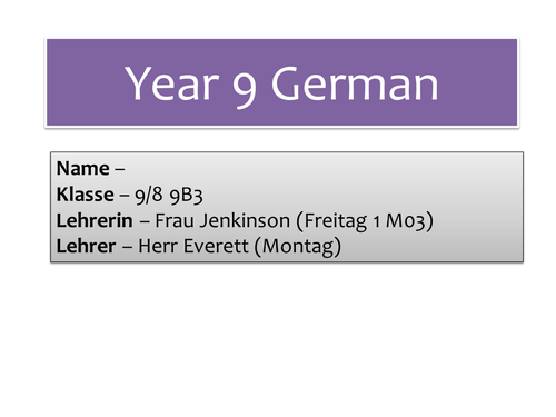 German -The town and holidays - KS3 | Teaching Resources