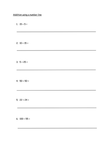 Addition using a number line | Teaching Resources