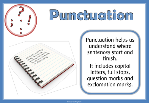 Spag Punctuation posters: KS1 KS2 Years 1 to 6 display pack by ...