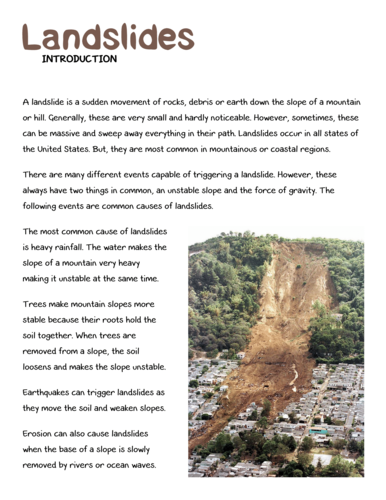 Landslides | Teaching Resources