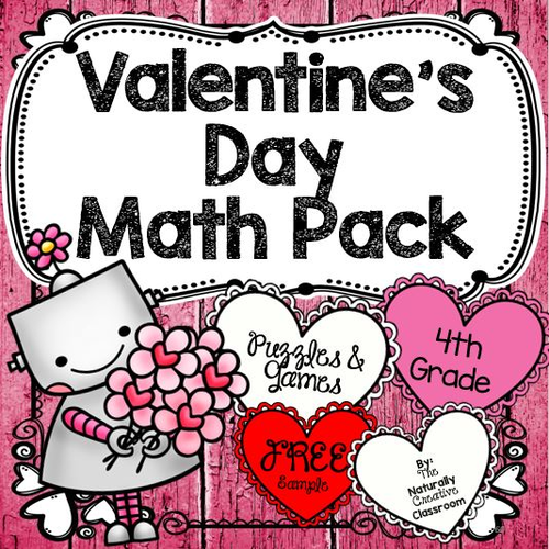 Valentine's Day Math Pack for 4th Grade | Teaching Resources