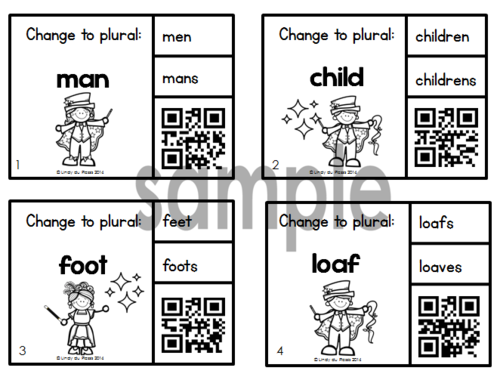 Irregular Plural Nouns Task Cards | Teaching Resources