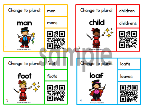 Irregular Plural Nouns Task Cards | Teaching Resources