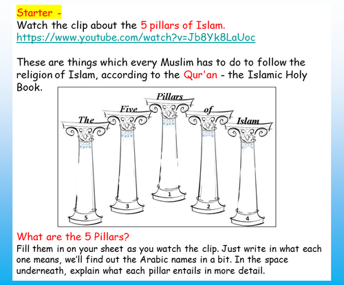 Islam : Five Pillars | Teaching Resources Islam : Five Pillars | Teaching Resources