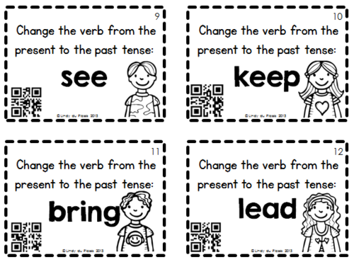 Irregular Verbs Task Cards | Teaching Resources