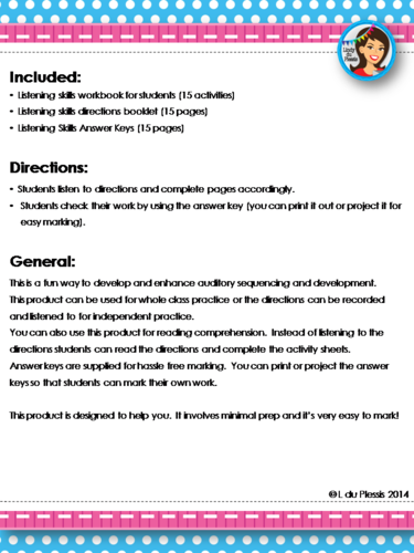 Following Directions (Back to School) | Teaching Resources