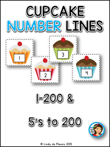 Number Line (Cupcake theme) | Teaching Resources