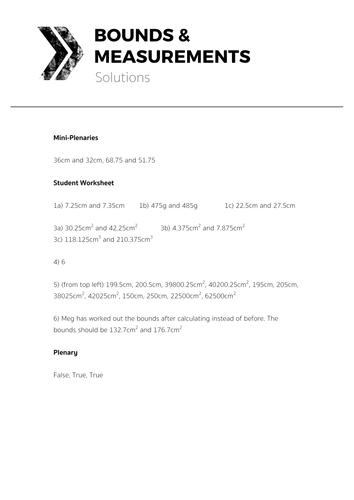 Bounds & Measurements - Complete Lesson | Teaching Resources