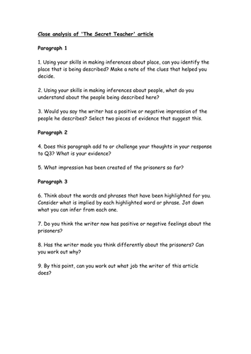 Writers' Viewpoints and Perspectives (AQA 9-1, Paper 2, Section A) - Q1 ...