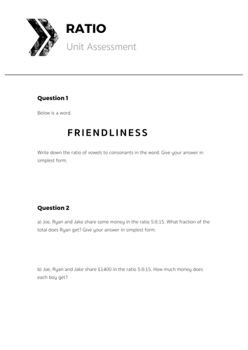 Ratio - Complete Unit of Work | Teaching Resources