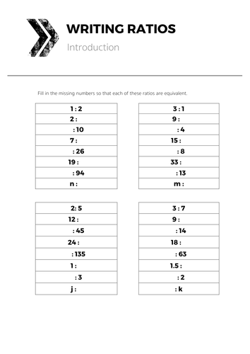 Ratio - Complete Unit of Work | Teaching Resources