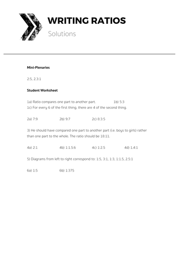 Ratio - Complete Unit of Work | Teaching Resources
