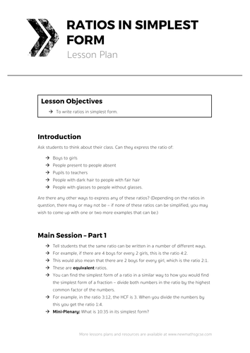 Ratio - Complete Unit of Work | Teaching Resources