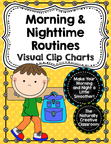 Morning and Bedtime Routine Visual Clip Chart | Teaching Resources