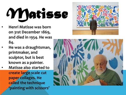 Henri Matisse - Cut Outs - Lesson | Teaching Resources
