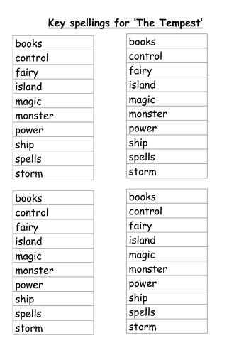 William Shakespeare "The Tempest" Scheme of Work KS3 Low Ability and ...