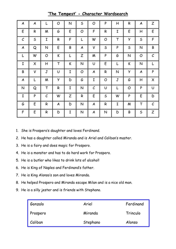 William Shakespeare "The Tempest" Scheme of Work KS3 Low Ability and ...