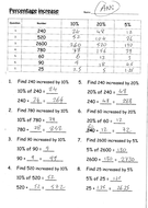 Percentage increase - scaffolded worksheet | Teaching Resources