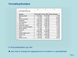 Spreadsheets - Formatting Numbers | Teaching Resources