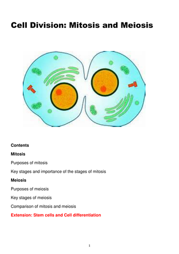Cell Biology, Mitosis and Meiosis and Microscopy for A Level Biology ...