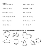 Collecting Like Terms Worksheets | Teaching Resources