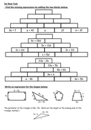 Collecting Like Terms Worksheets | Teaching Resources