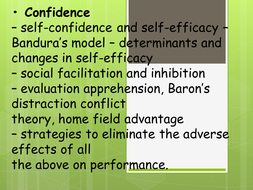 Self Confidence and Self Efficacy - A Level PE, Psychology AQA Spec ...
