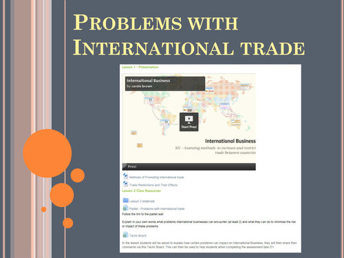 International Business - Problems with International Trade | Teaching ...
