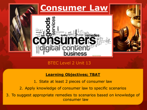 Consumer Law Introduction / Sale of Goods Act | Teaching Resources