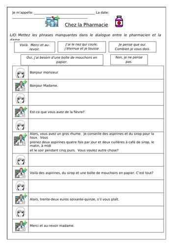 FRENCH - At the doctors - Chez le Médecin et Chez la Pharmacie ...