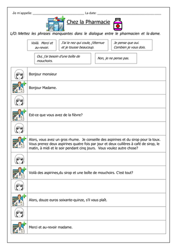 FRENCH - At the doctors - Chez le Médecin et Chez la Pharmacie ...