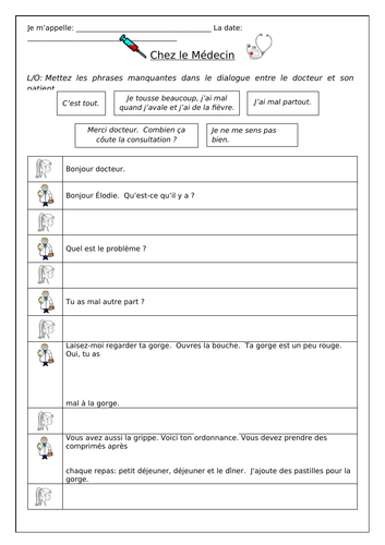 FRENCH - At the doctors - Chez le Médecin et Chez la Pharmacie ...