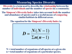 3.4.6 Biodiversity - Species Diversity Index (AQA, Edexcel & WJEC ...