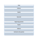 PEE paragraph layout sheet | Teaching Resources