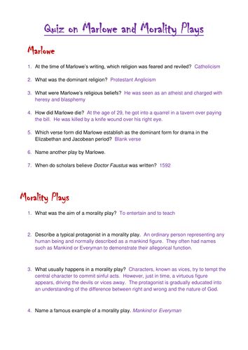 Doctor Faustus | Teaching Resources